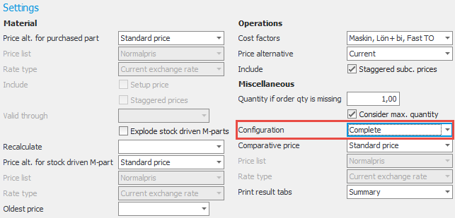 Pre-calculation