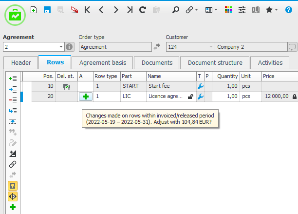 Register customer agreement