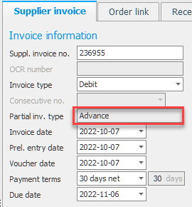 Release advance invoice basis and link supplier invoice