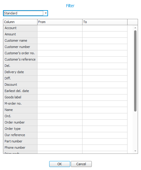 Filter lists