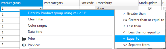 Filter lists
