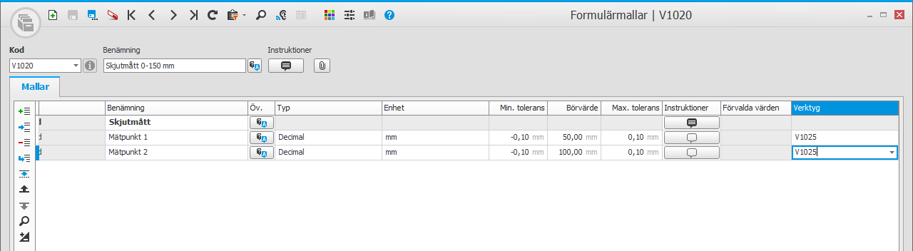 Grunddata för kalibrering och underhåll