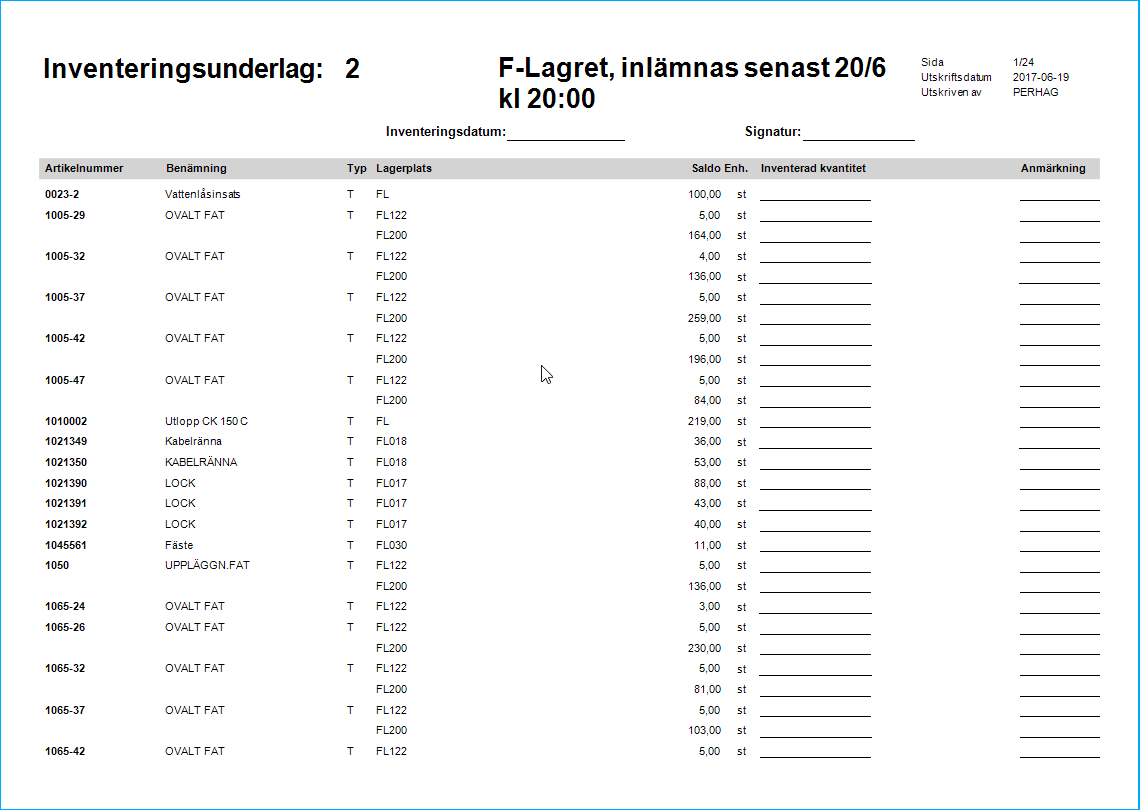 Skapa inventeringsunderlag
