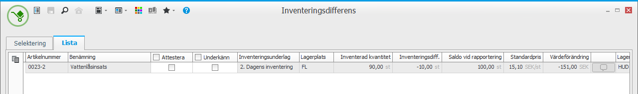 Attestera inventering